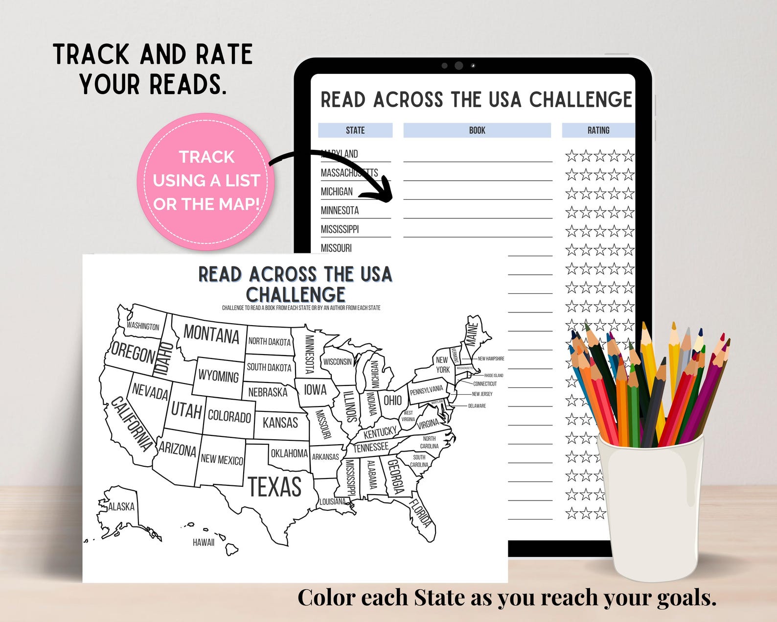 Read Across America Challenge, Read Across the USA, USA Reading ...