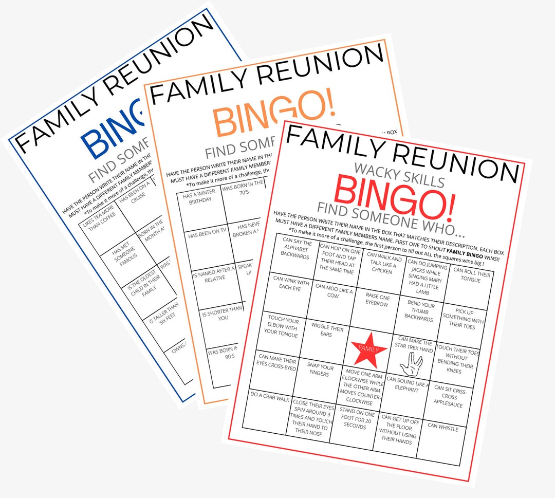 Family Reunion Just Bingo Activity Pack - Etsy