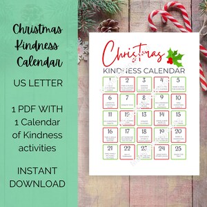 Adult Christmas Kindness Calendar, Gratitude Calendar, Teen Advent ...