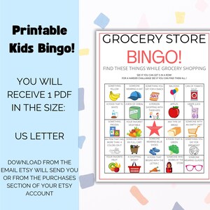 Kids Grocery Store Bingo Game, Kids Printable Game, Kids Bingo Game ...