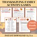 Thanksgiving Family Game Bundle, Thanksgiving Dinner Games ...