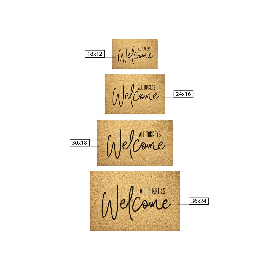 Thanksgiving Doormat – All Turkeys Welcome, Thanksgiving Door Mat ...