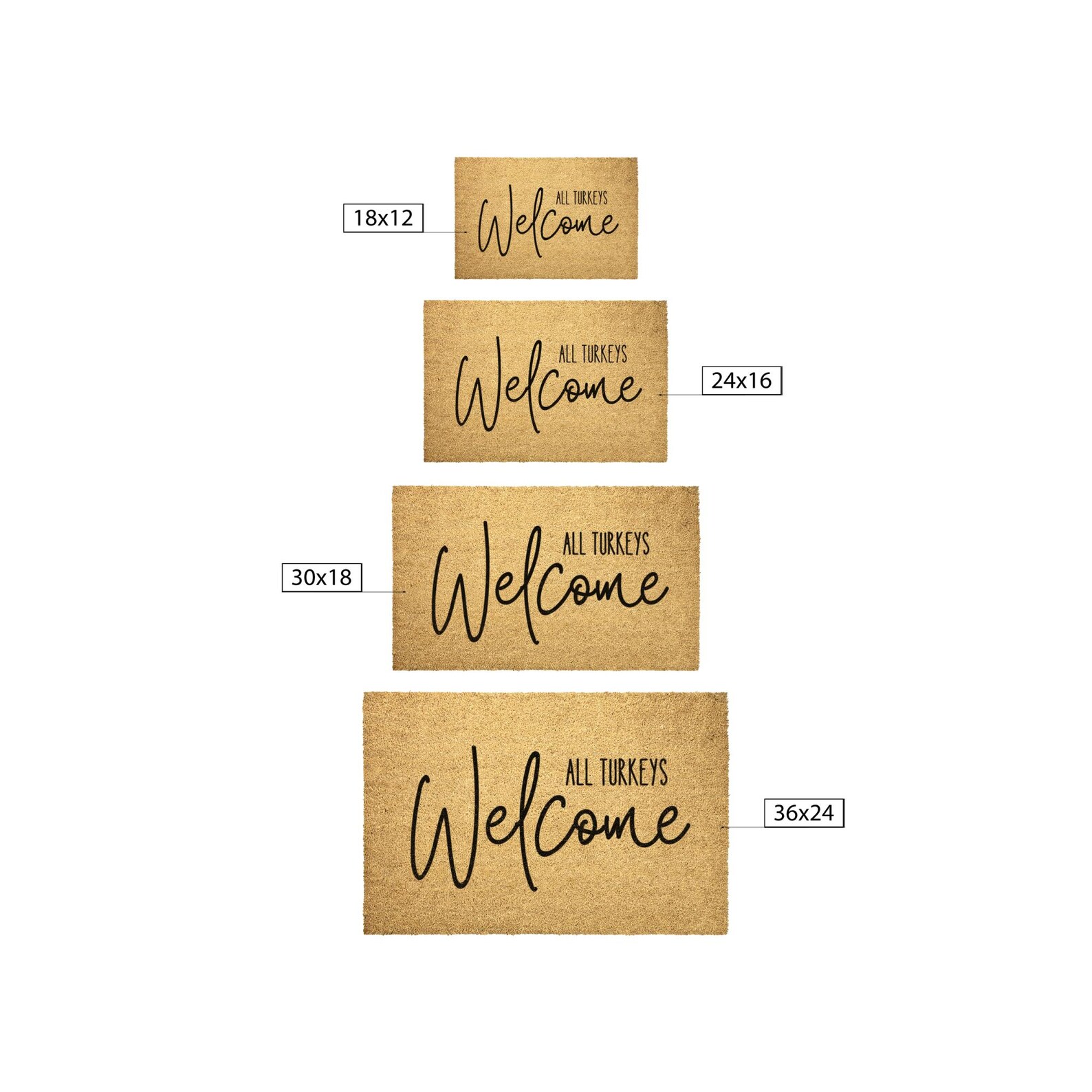 Thanksgiving Doormat – All Turkeys Welcome, Thanksgiving Door Mat ...