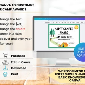 Editable Camp Awards, Funny Camp Awards, Summer Camp Awards, Camp ...