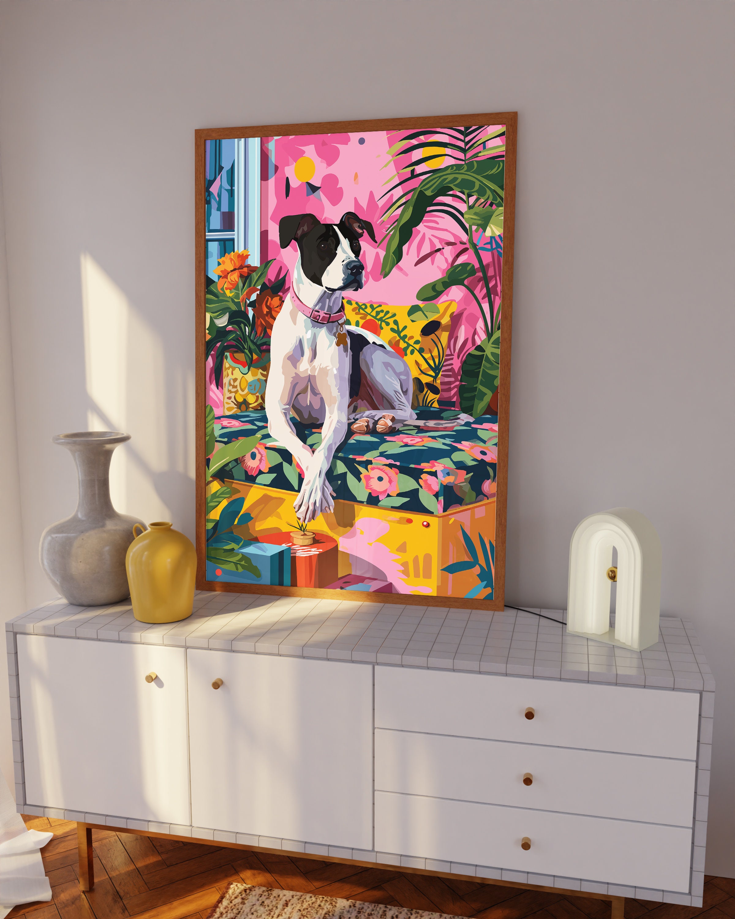 Custom Dog Portrait Painting, Personalized Pet Portrait From Photo, Dog ...