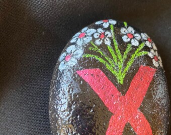 Breast Cancer Painted Rock - Etsy