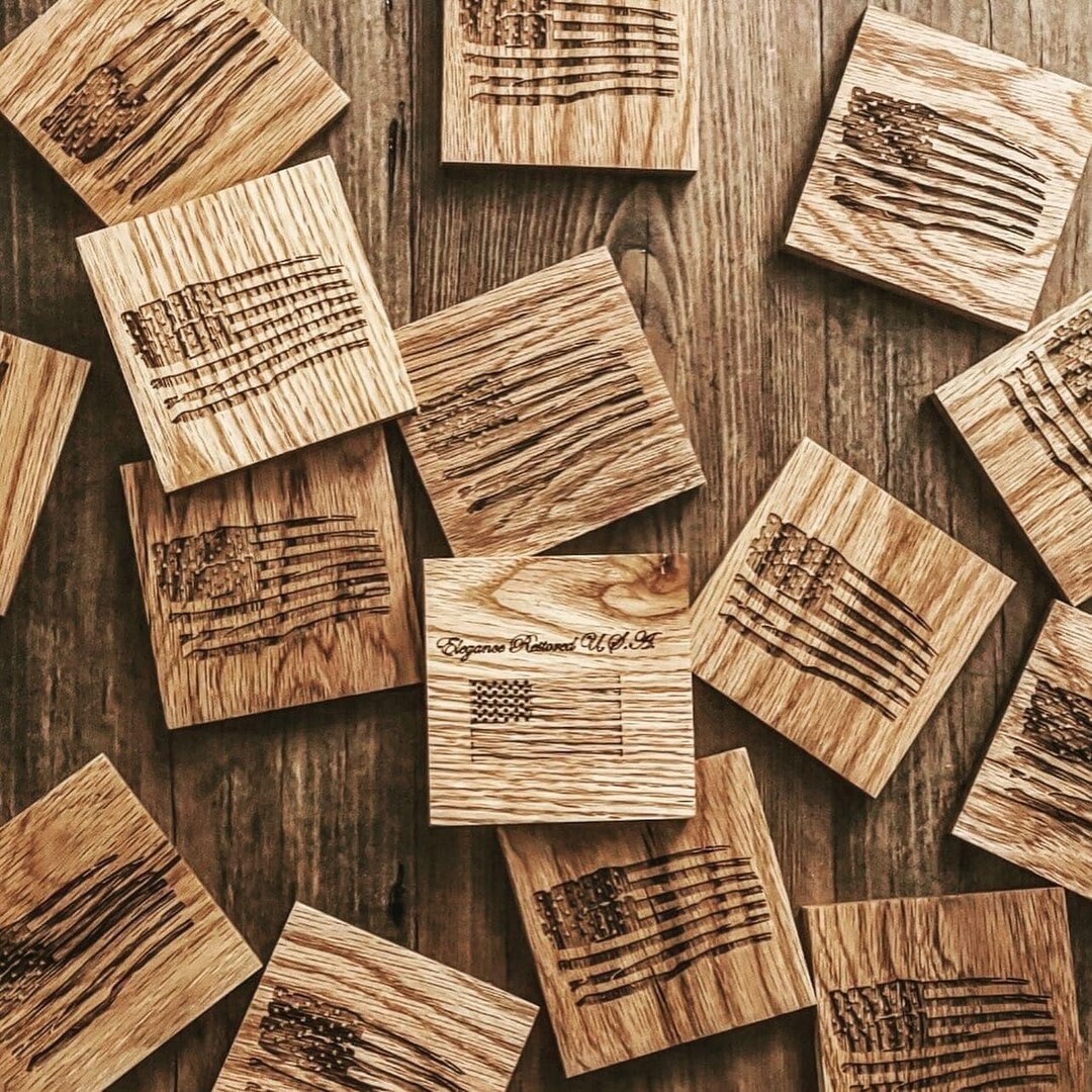 Set of 4, Patriotic Drink Coasters // Wood Coasters // American Flag ...