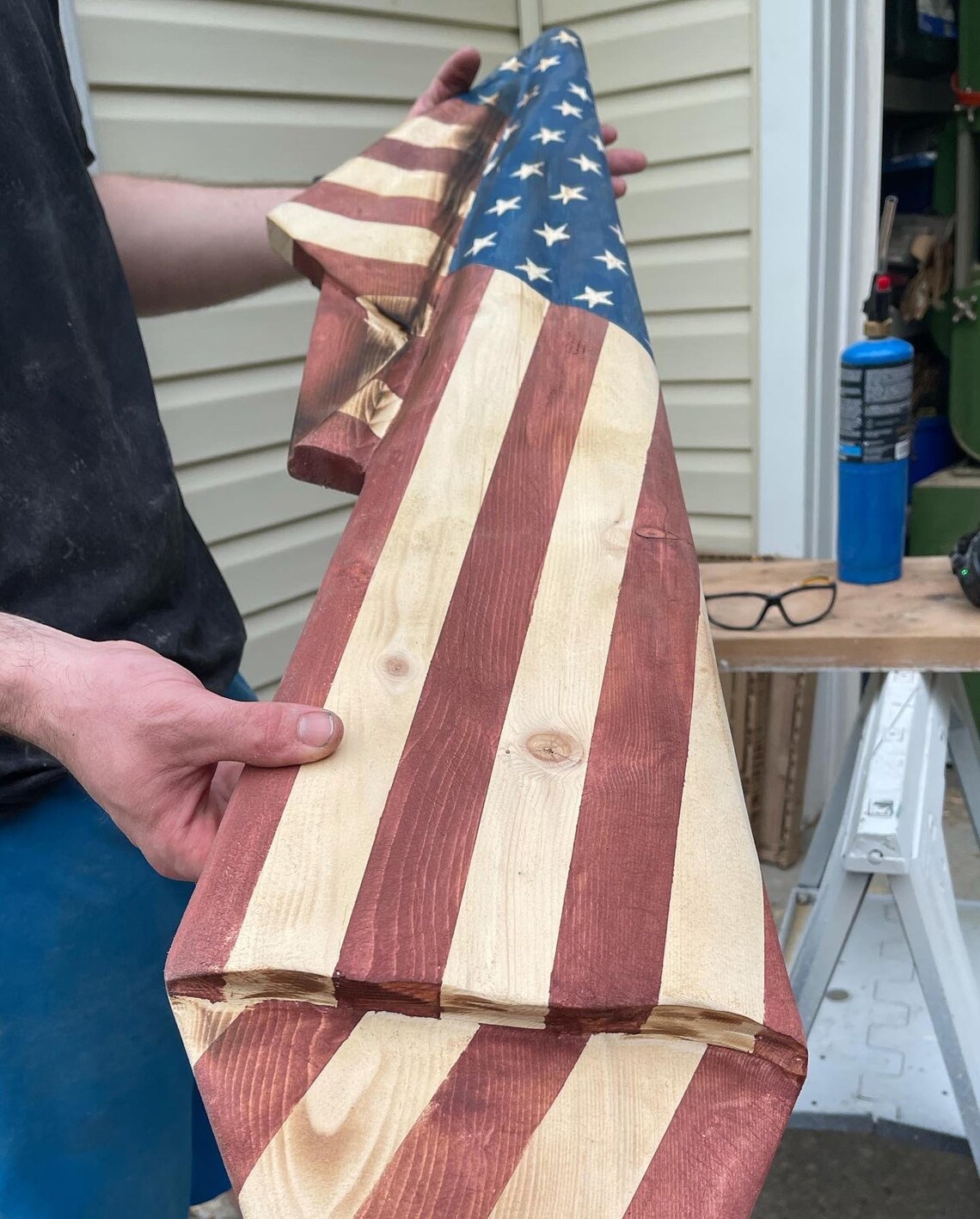 American Flag // Sculpted American Flag // Patriotic Flag // - Etsy