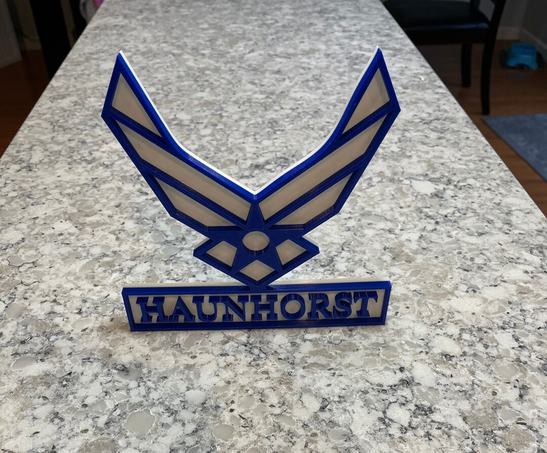 Air Force Name Plate- Air Force Emblem Standing Name Plate- Custom Last ...