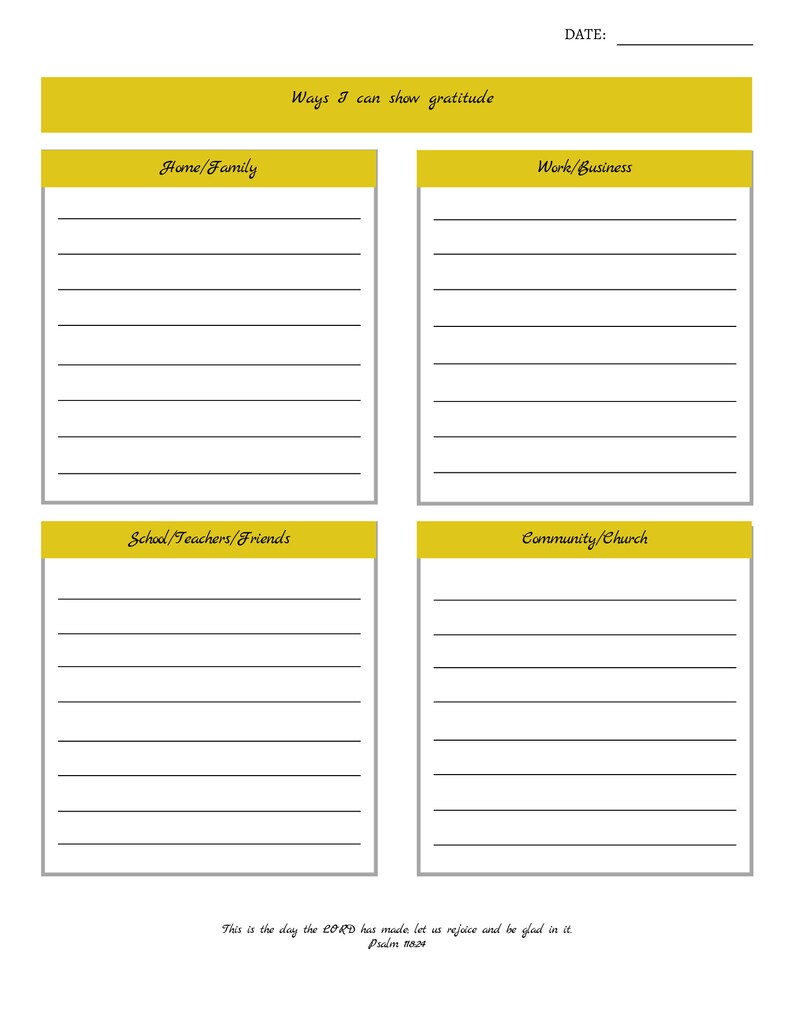 Printable Gratitude Worksheets With Affirmations for Individuals and ...