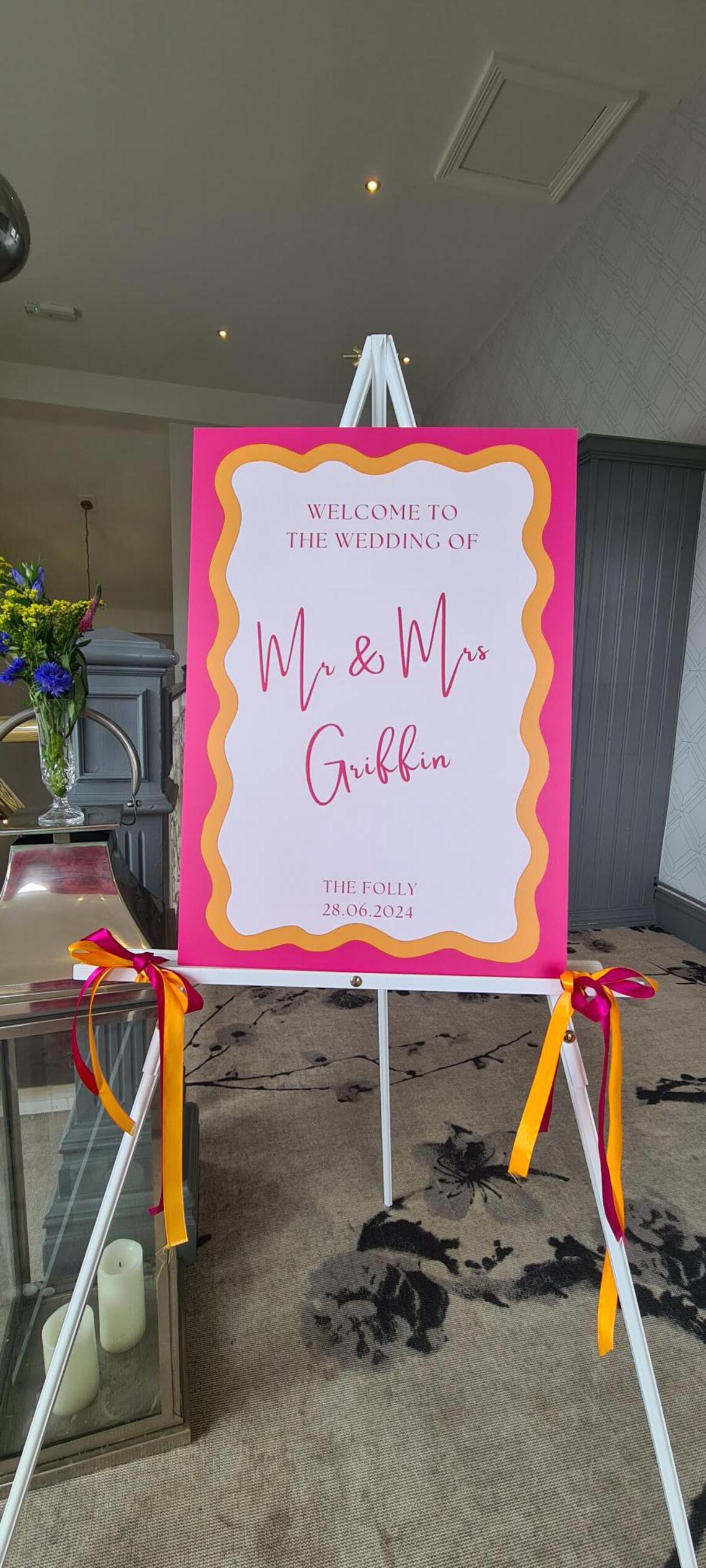 Pink and Orange Welcome Sign Template - Etsy