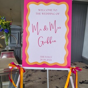 Pink and Orange Welcome Sign Template - Etsy