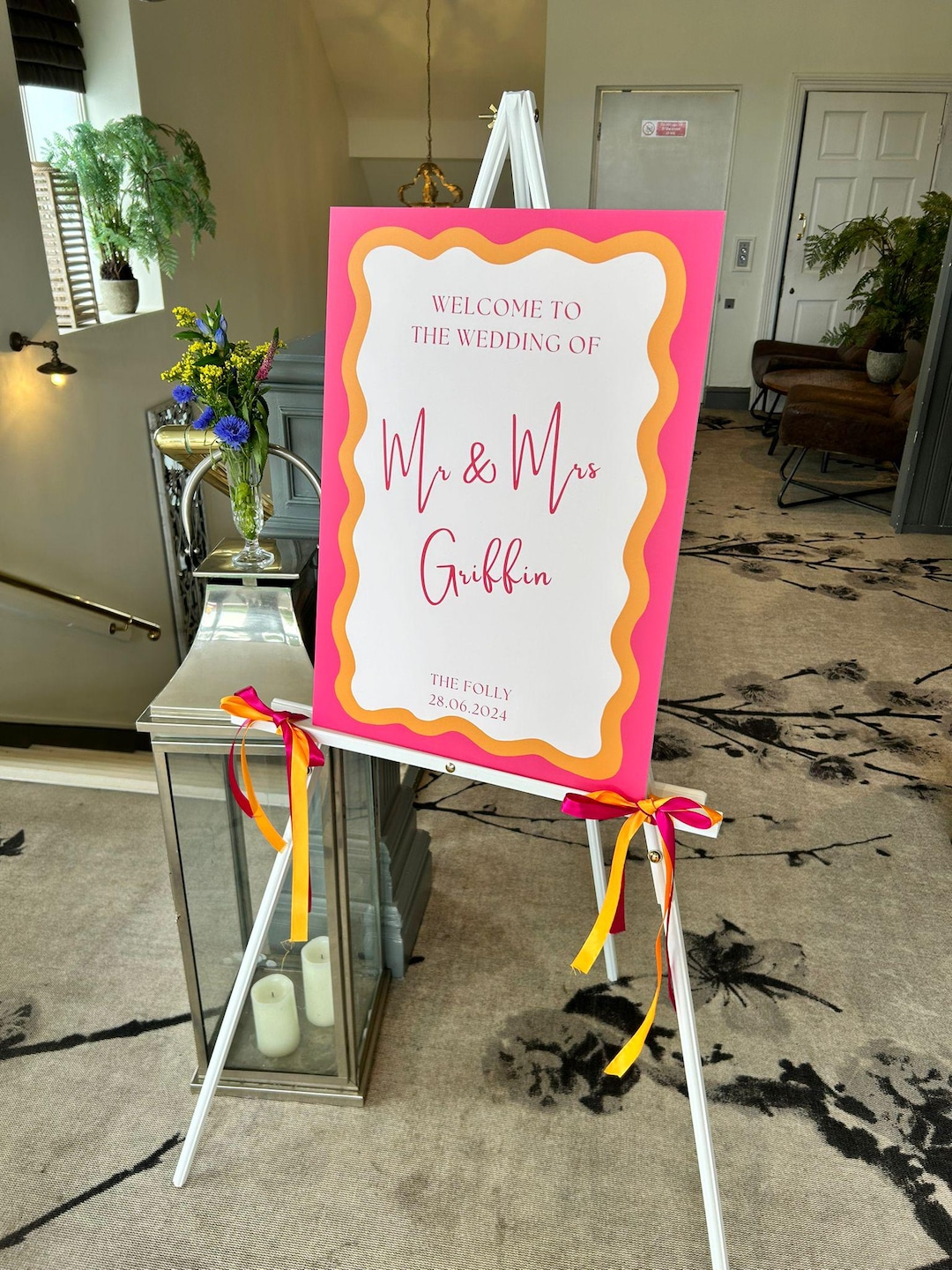 Pink and Orange Welcome Sign Template - Etsy