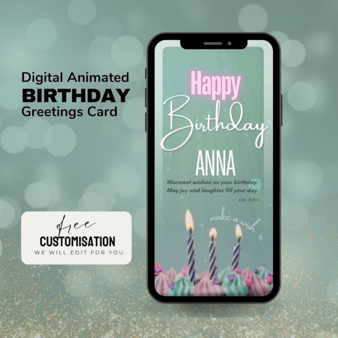 Digital Animated Birthday Greetings Card - Etsy