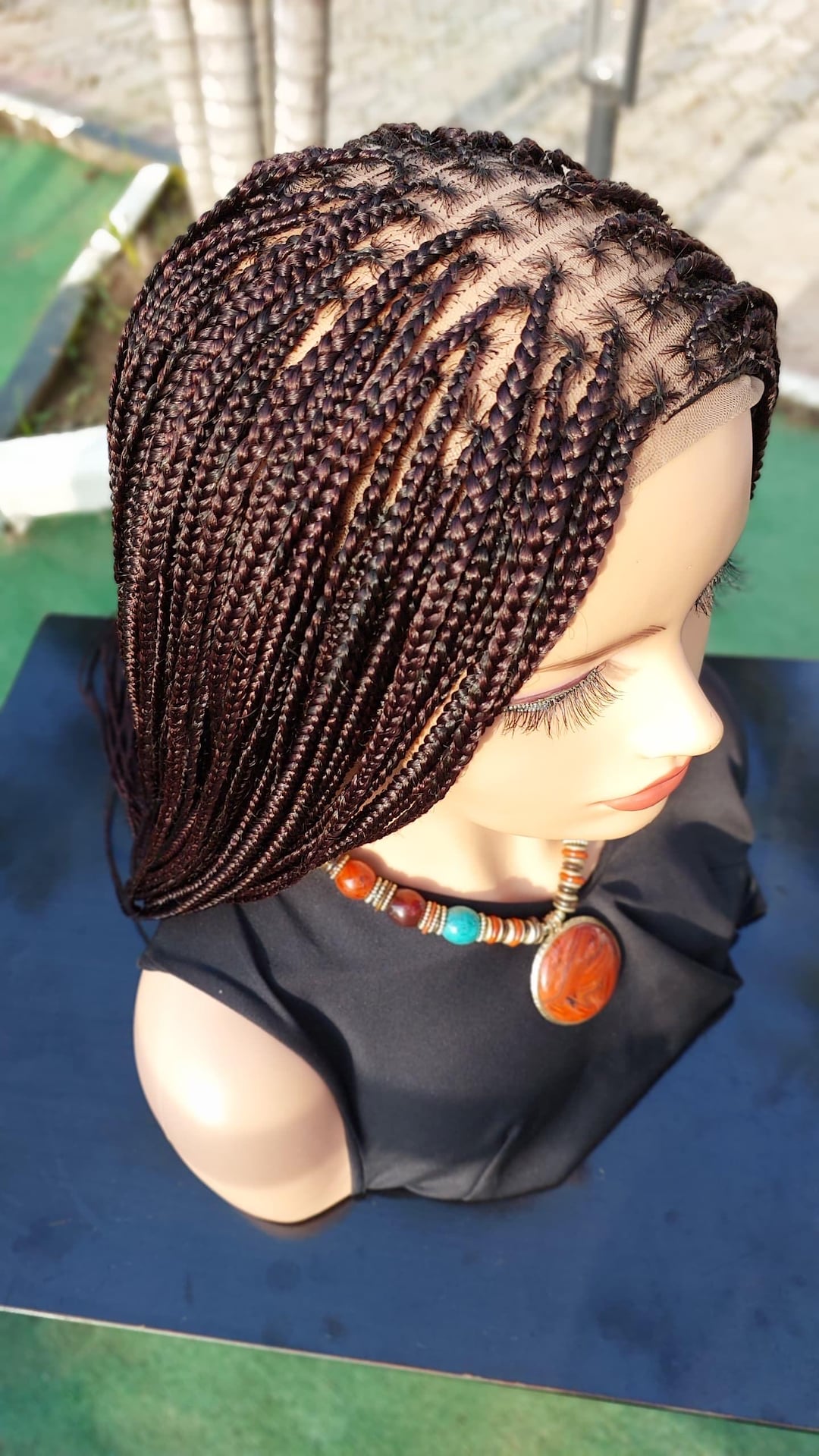 READY to Ship Full Lace Small Knotless Braided Wig for Black Women ...