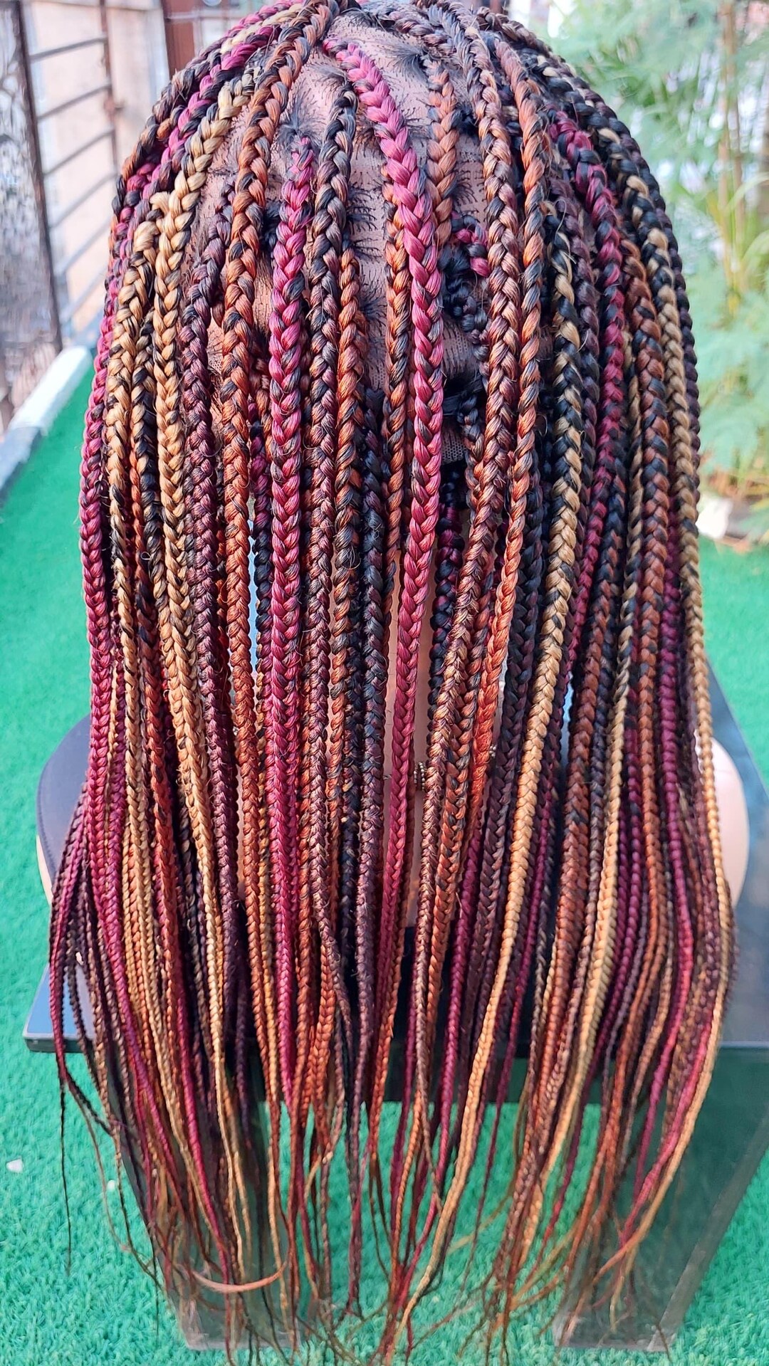 READY to Ship Full Lace Small Knotless Braided Wig for Black Women ...