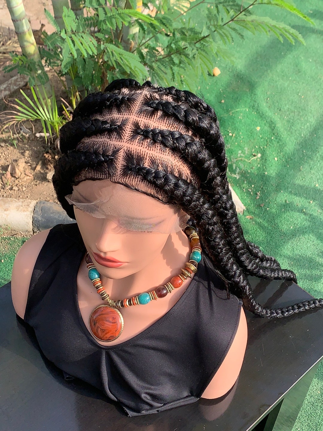 Jumbo Cornrow Wig for Black Women ,knotless Braided Wig Box Braid Wig ...