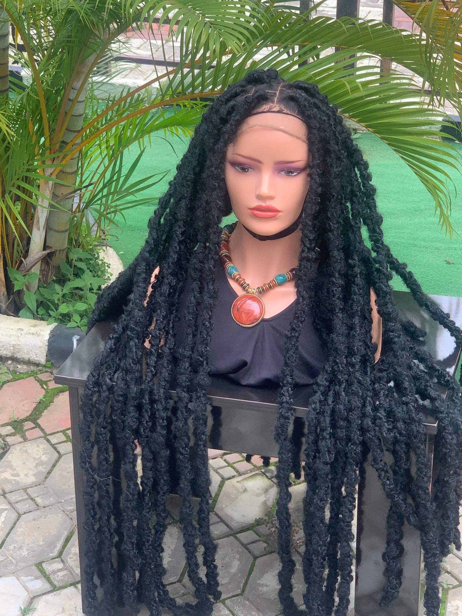 Handmade Full Lace Butterfly Locs Wig: 35 Inch Jumbo Knotless Braids - Etsy