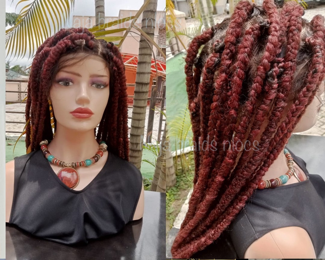 Light Weight Faux Locs Braided Wig, Boho Braids Wig, Dreadlocks Wig ...