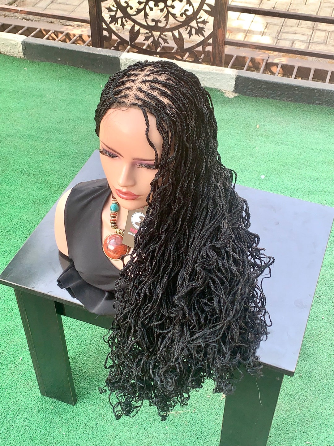 MICRO Box Braid Wig With Curls for Black Women| Lace Front Wig| Free ...