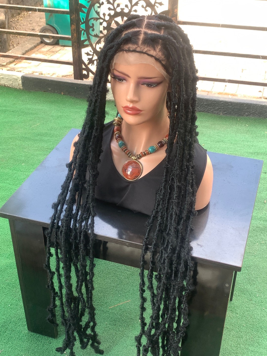 Full Lace Butterfly Locs Wig| Faux Locs Wig for Black Women| Dreadlocks ...