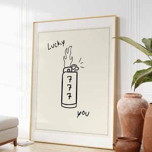 LUCKY YOU Art Print Red Wall Print Digital Download Print - Etsy