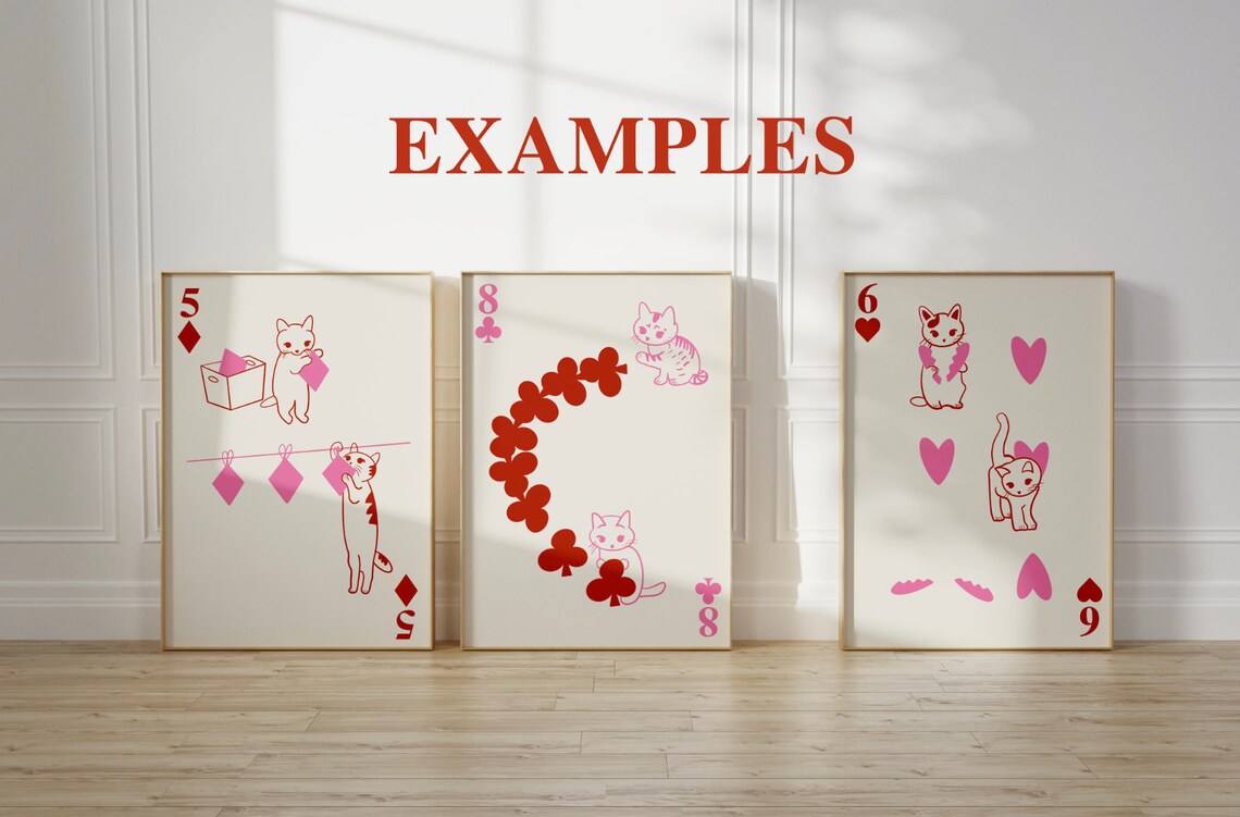 CUSTOM CAT PLAYING Card Digital Download Print Wall Decor - Etsy