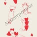 RED & CREAM Cat Playing Card Print, Digital Download Print, Wall Decor ...