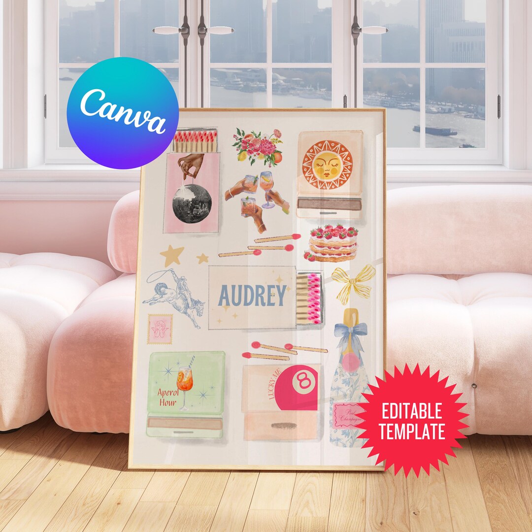 Blank Matchbook Collage Template | Custom Photo Print | Girlfriend Gift ...