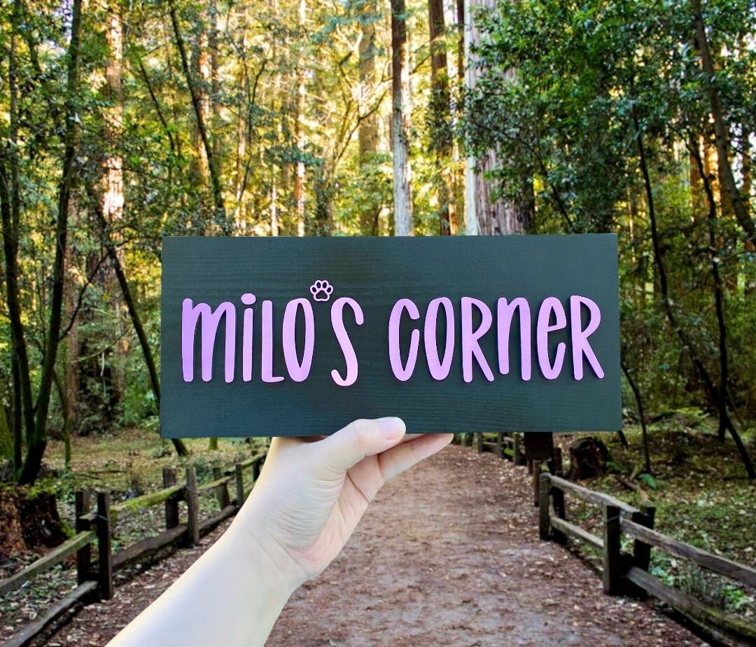 Personalized Pet Corner Sign - 3D Wood Sign - Cat Corner Sign - Dog ...