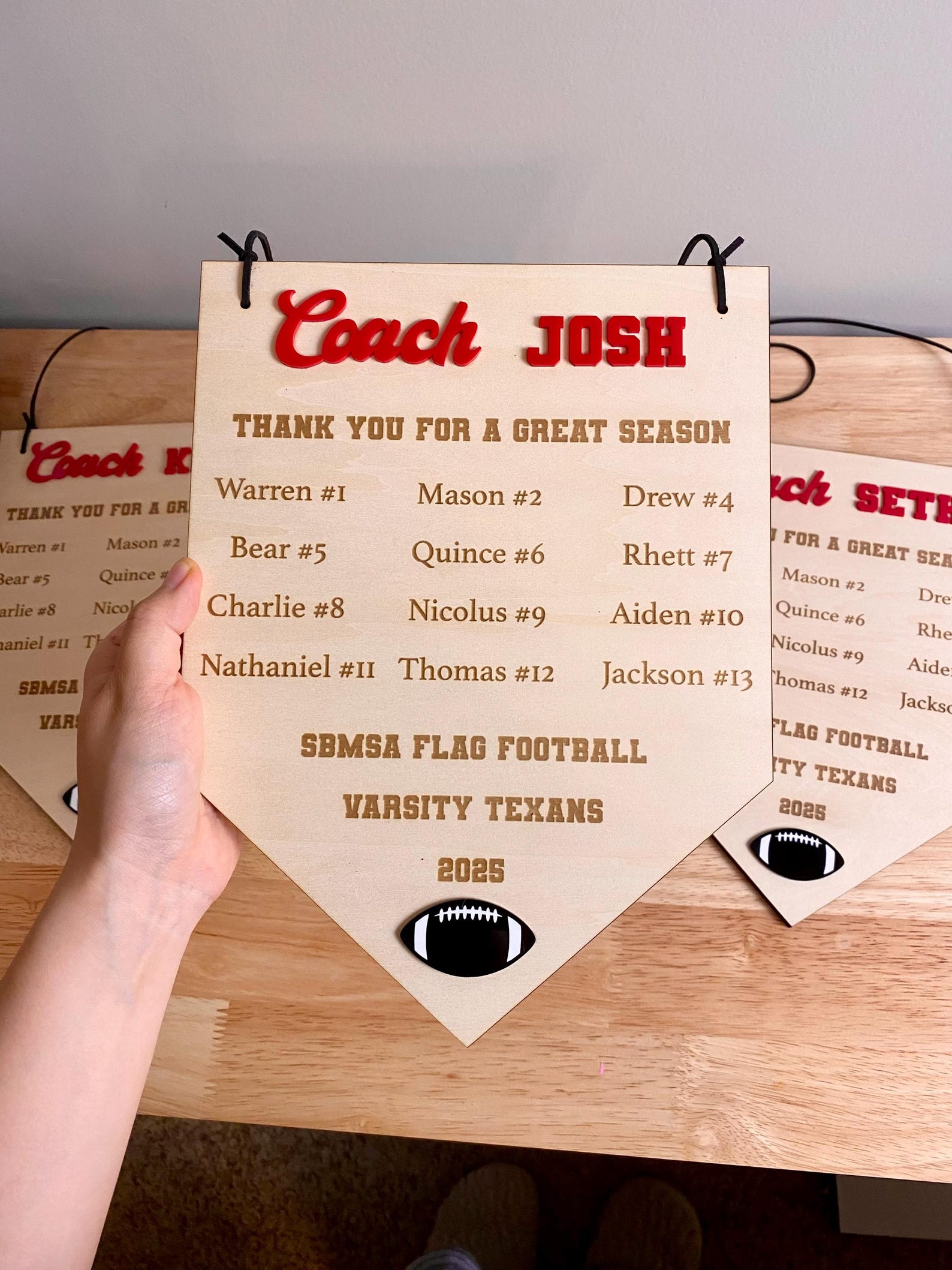 Personalized Football Coach Appreciation Sign: Engraved Wood, 3D ...