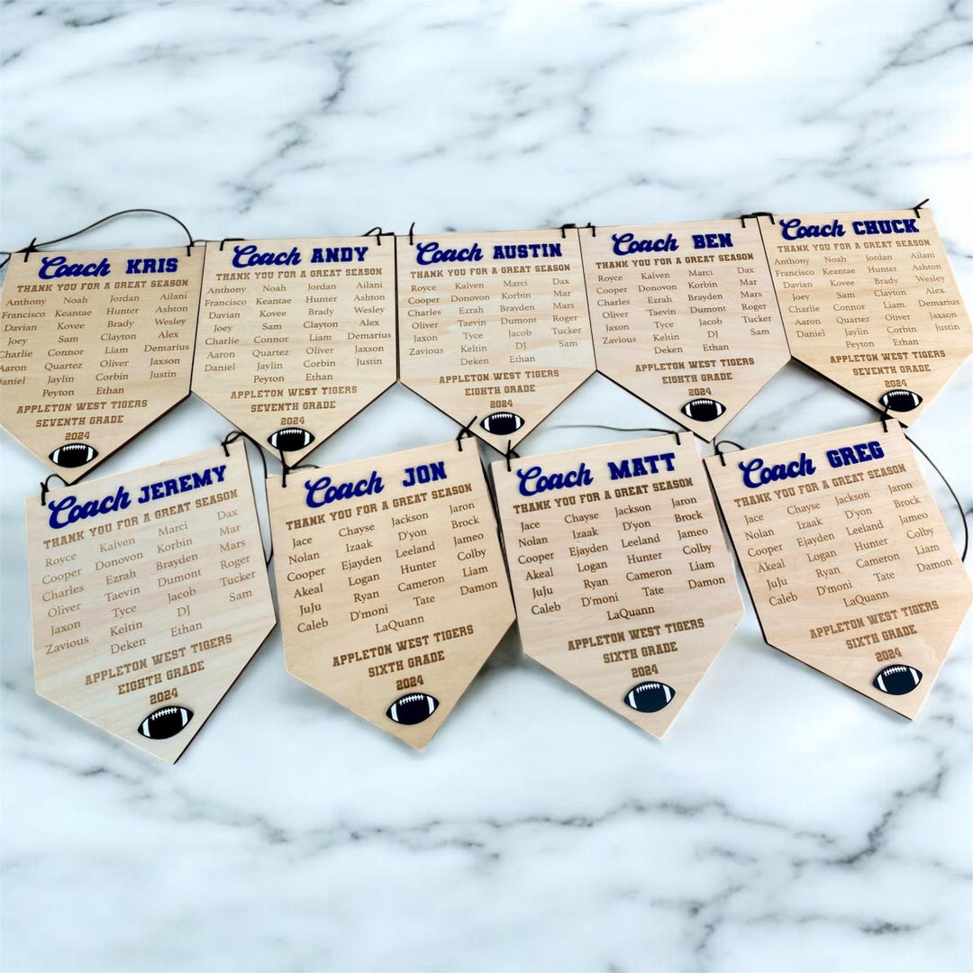 Personalized Football Coach Appreciation Sign: Engraved Wood, 3D ...