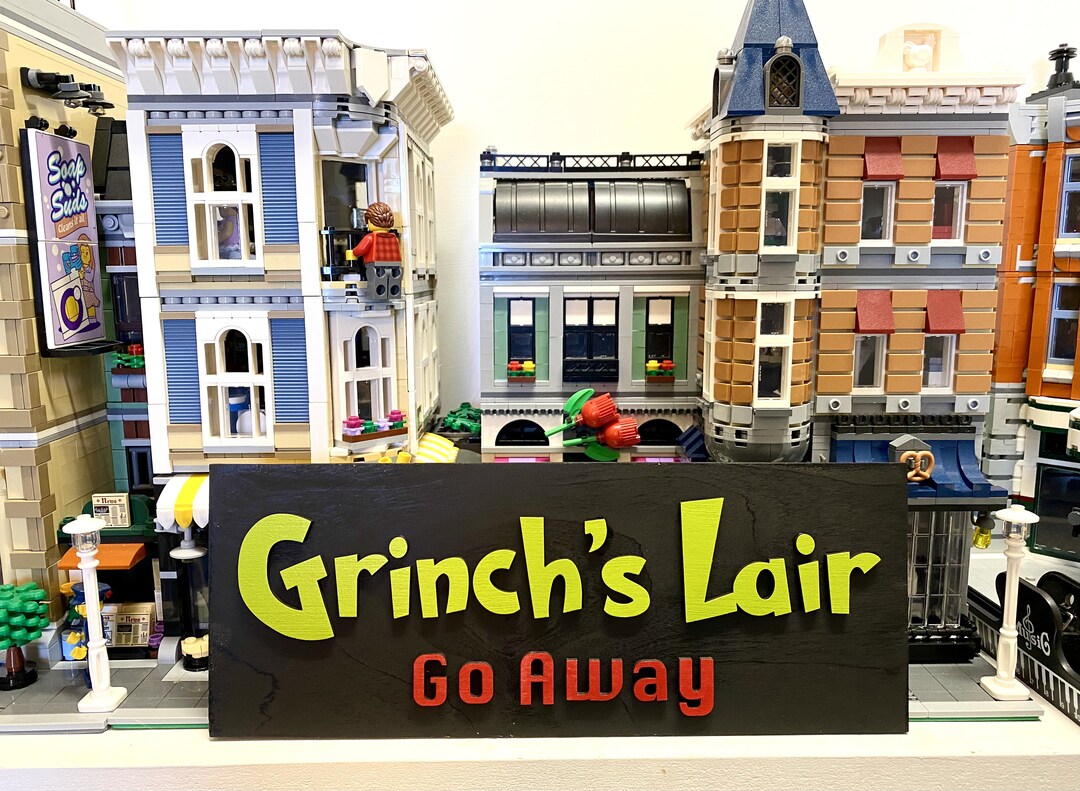 Grinch Sign Grinch's Lair Go Away 3D Wood Sign Grinch Theme Decor ...