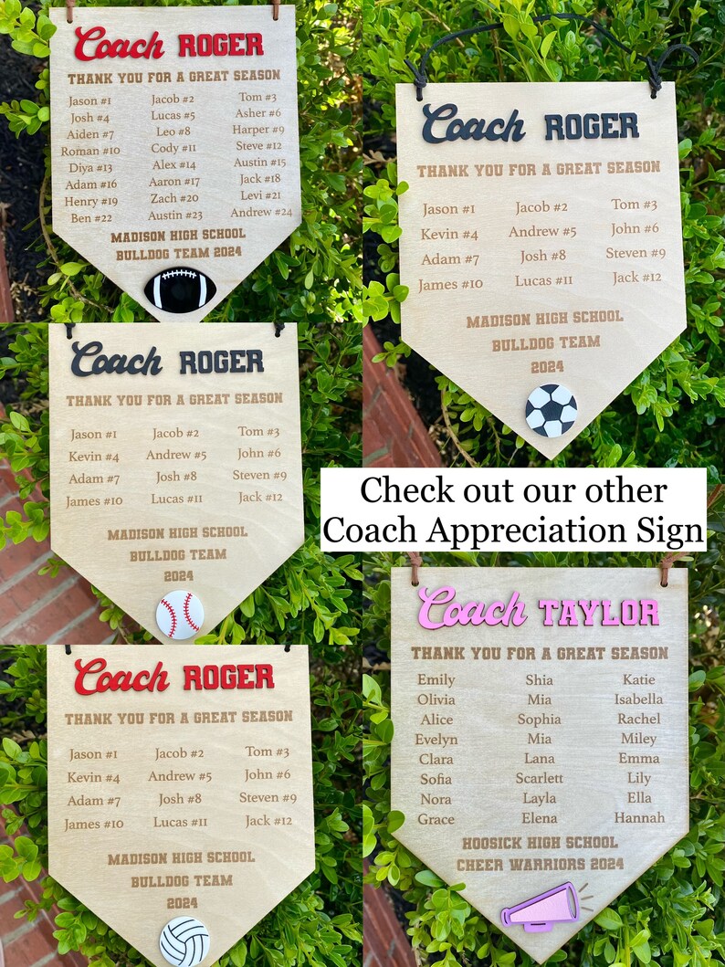 Personalized Football Coach Appreciation Sign: Engraved Wood, 3D ...