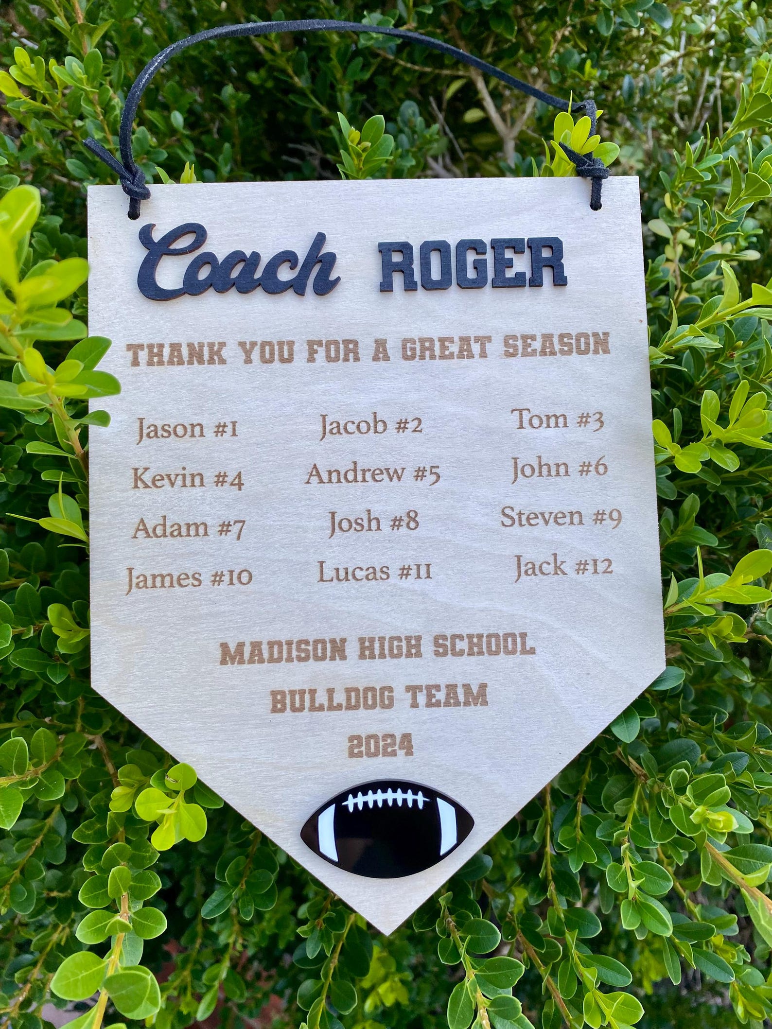 Personalized Football Coach Appreciation Sign: Engraved Wood, 3D ...