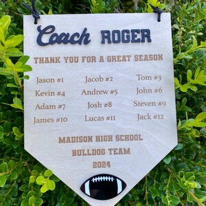 Personalized Football Coach Appreciation Sign: Engraved Wood, 3D ...