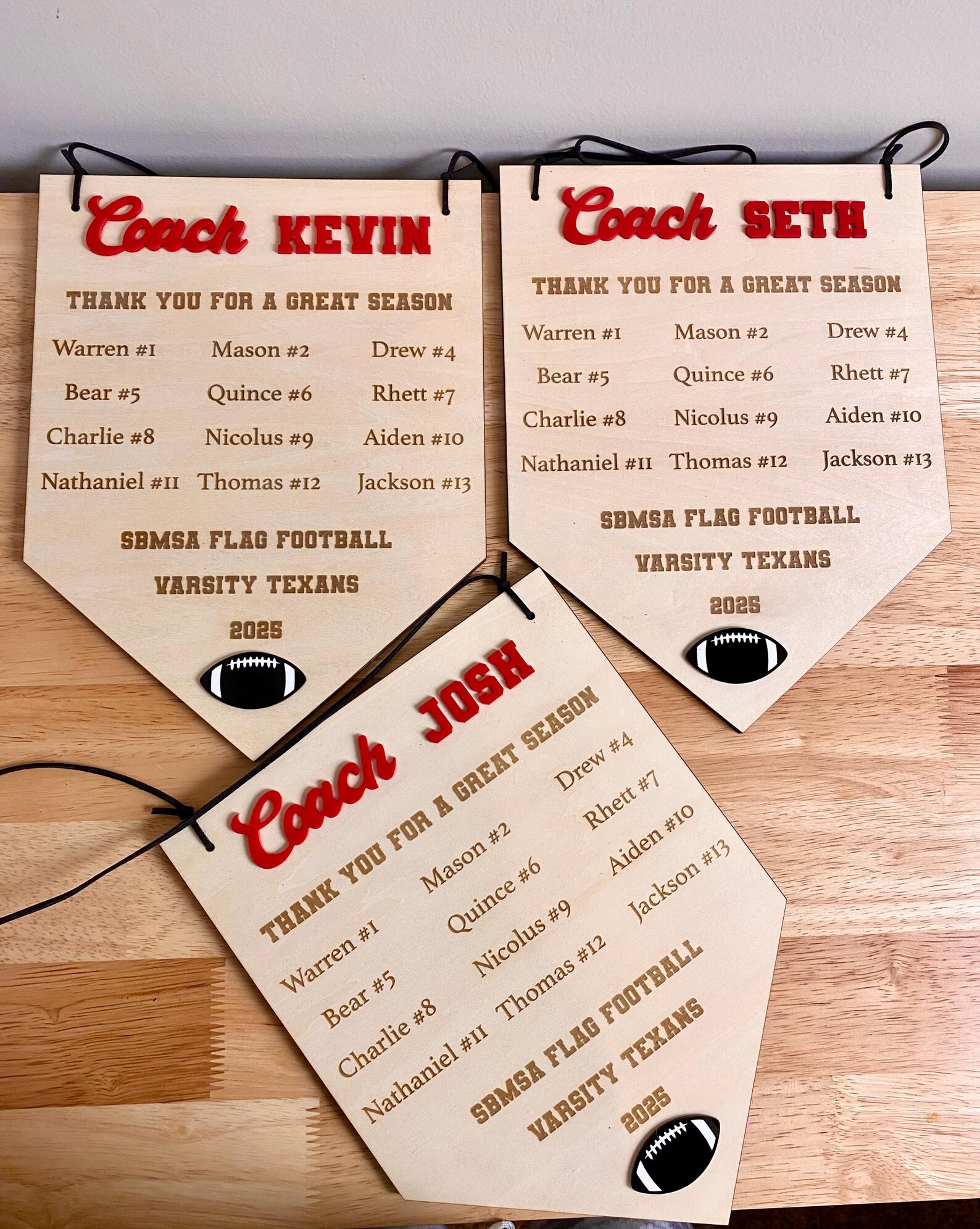 Personalized Football Coach Appreciation Sign: Engraved Wood, 3D ...