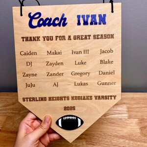 Personalized Football Coach Appreciation Sign: Engraved Wood, 3D ...