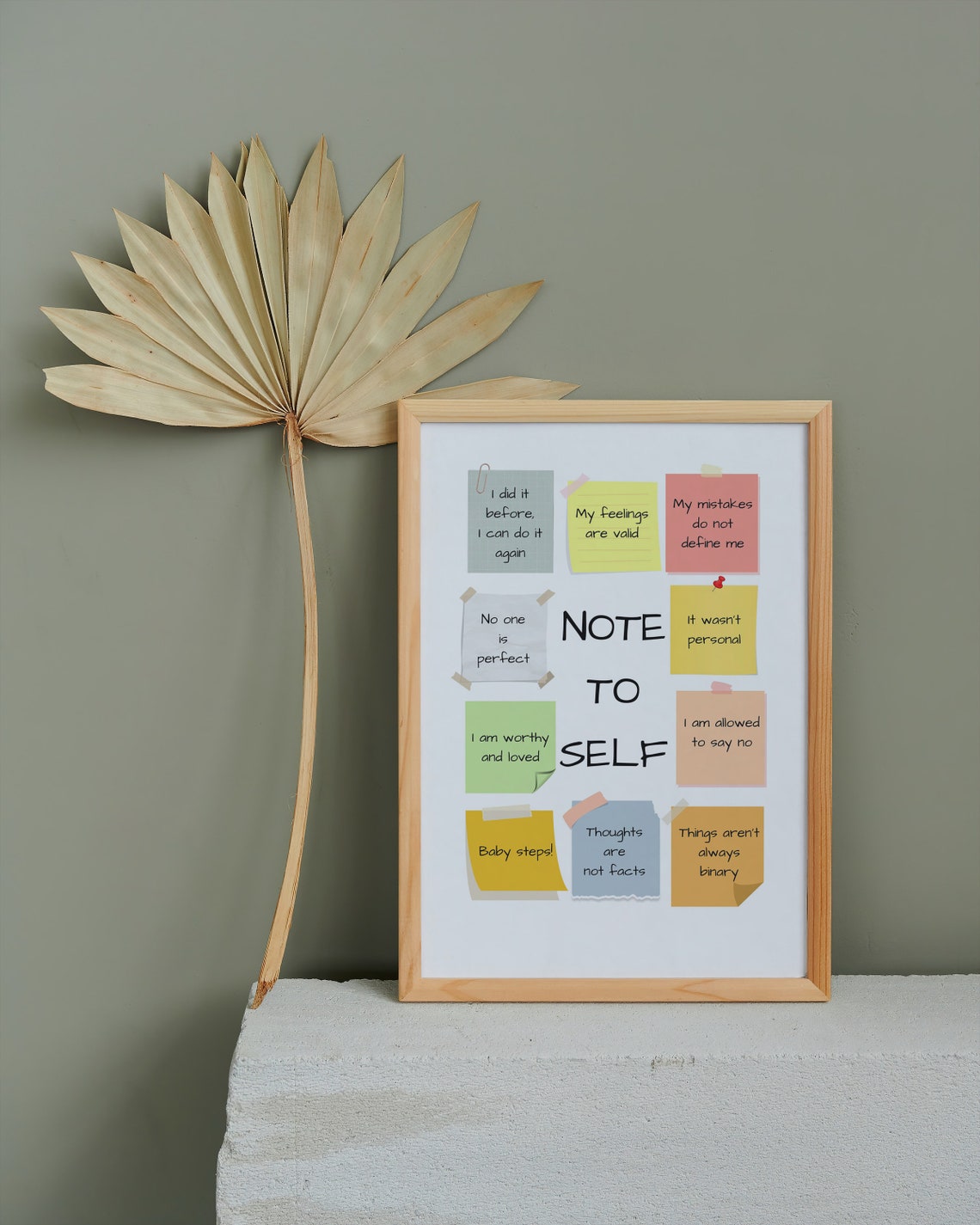 Note to Self Poster, Reminder Poster, Mental Health Prints, Self Care ...