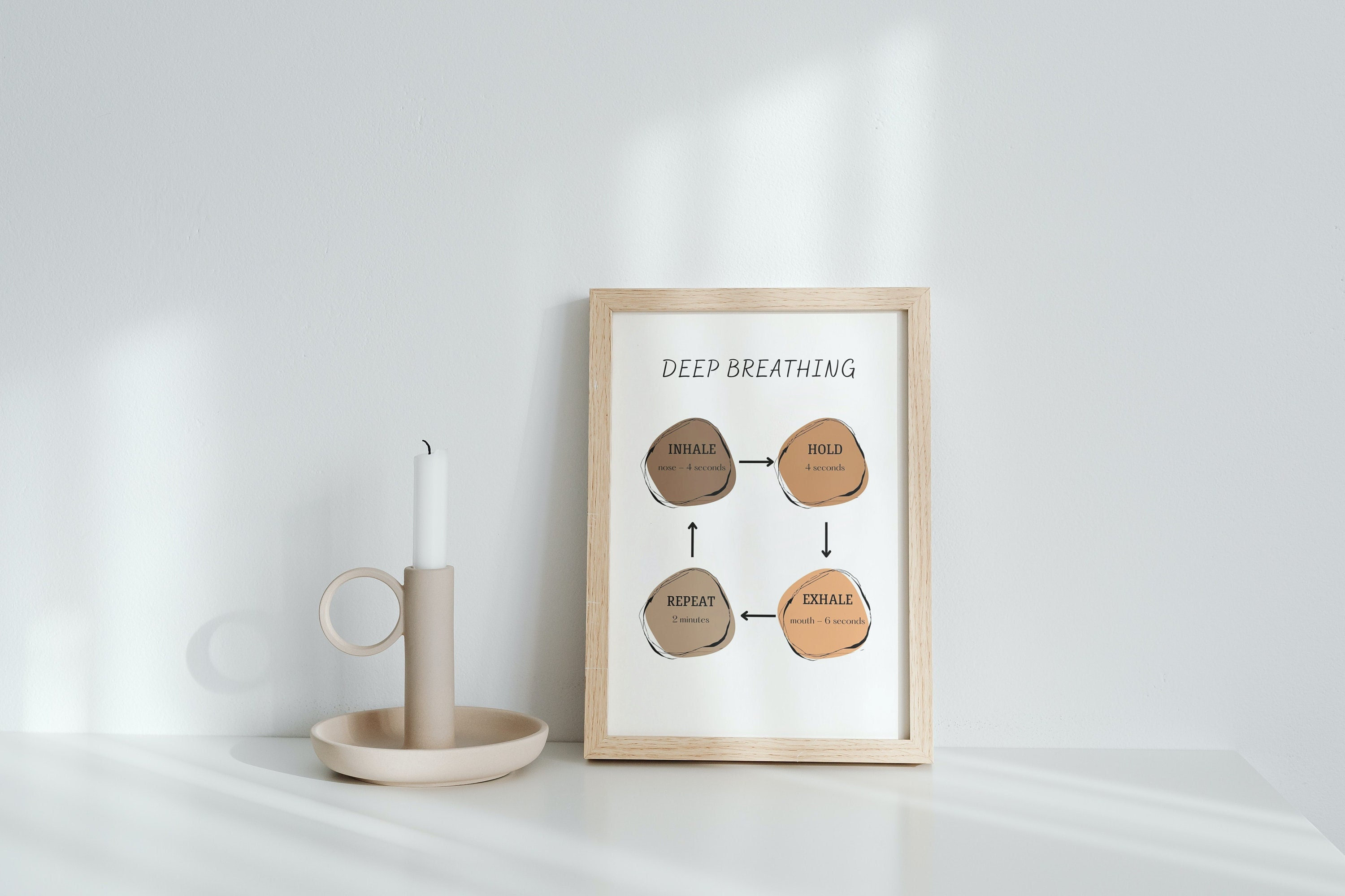 Deep Breathing Technique Poster, Mindfulness Prints, Square Breathing ...