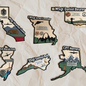 Custom Air Force Going Away Gift for PCS US State Sign Custom Military ...