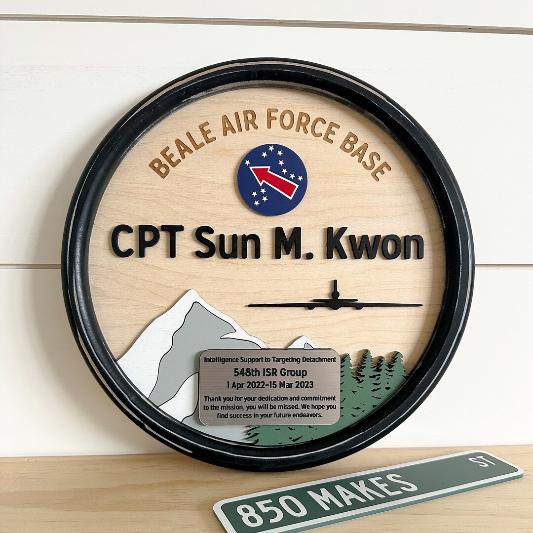 Army Going Away Gift Custom Military Base Plaque USAF Office Decor for ...