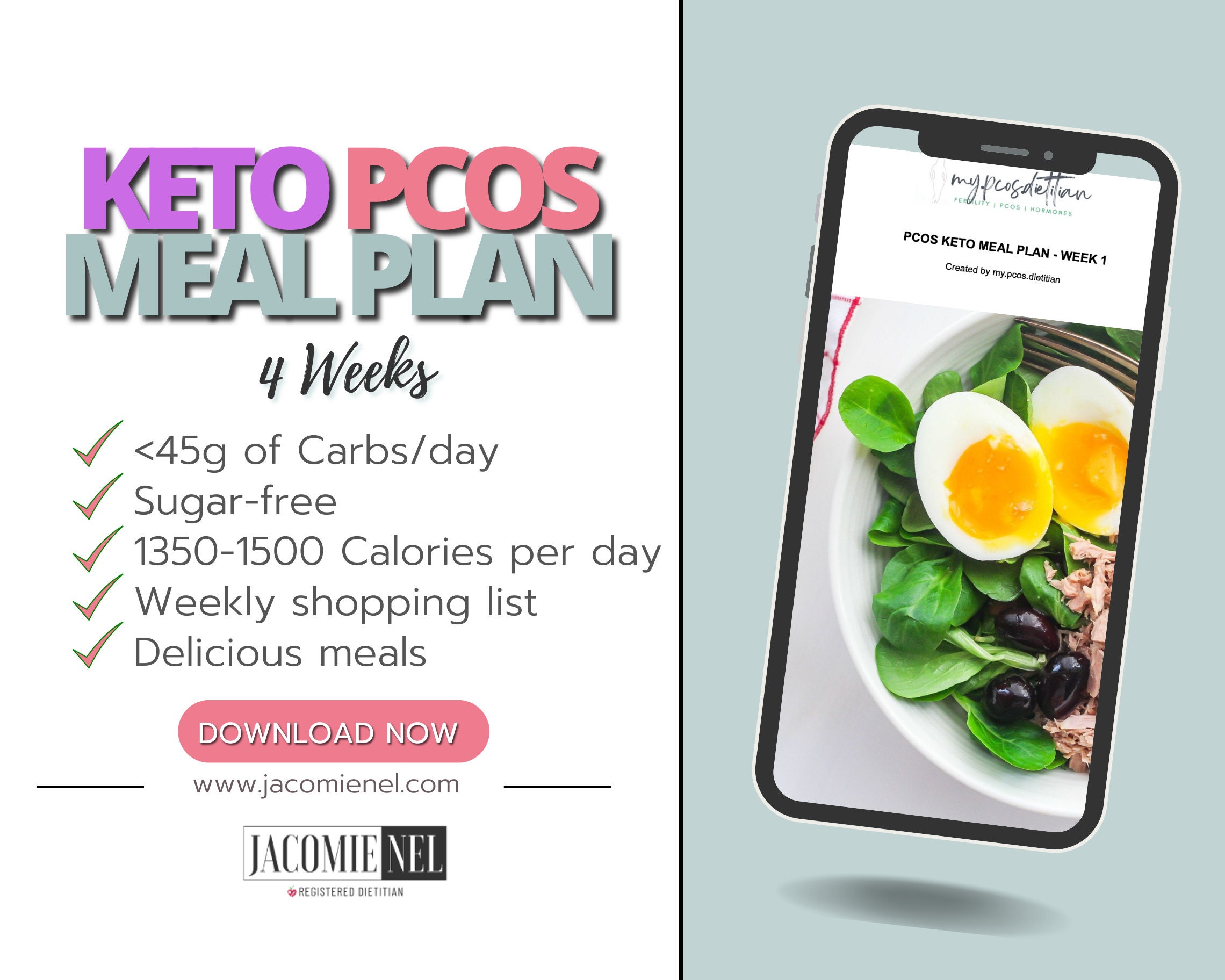 Keto Pcos Meal Plan For Insulin Resistance And Weight Loss 4 Week Keto Pcos Diet Etsy