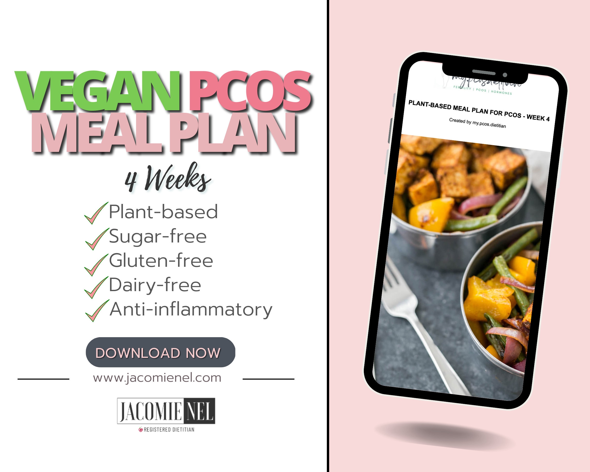 Vegan PCOS Meal Plan for Hormonal Balance and Fertility | 4 Week Vegan ...