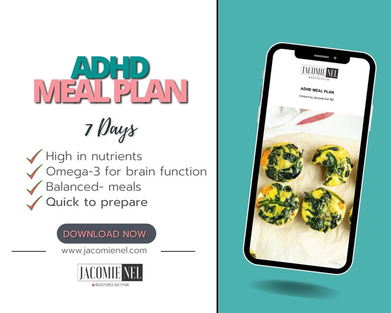 7-day ADHD Meal Plan With Meal Prep Guide and ADHD Shopping List Focus ...
