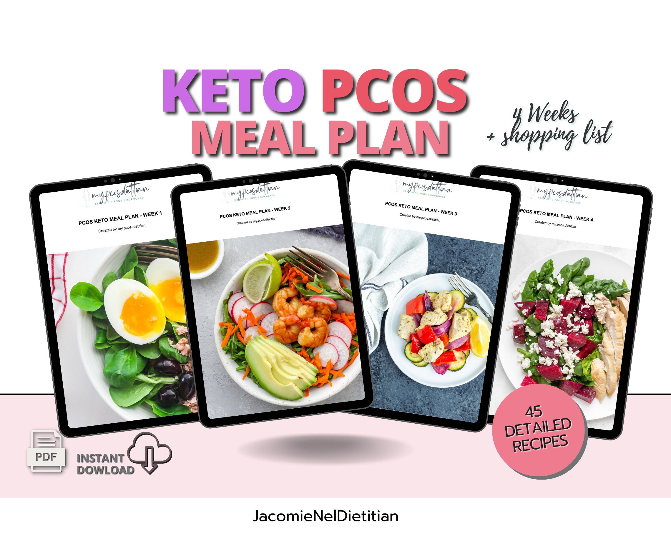 Keto Pcos Meal Plan For Insulin Resistance And Weight Loss 4 Week Keto Pcos Diet Etsy