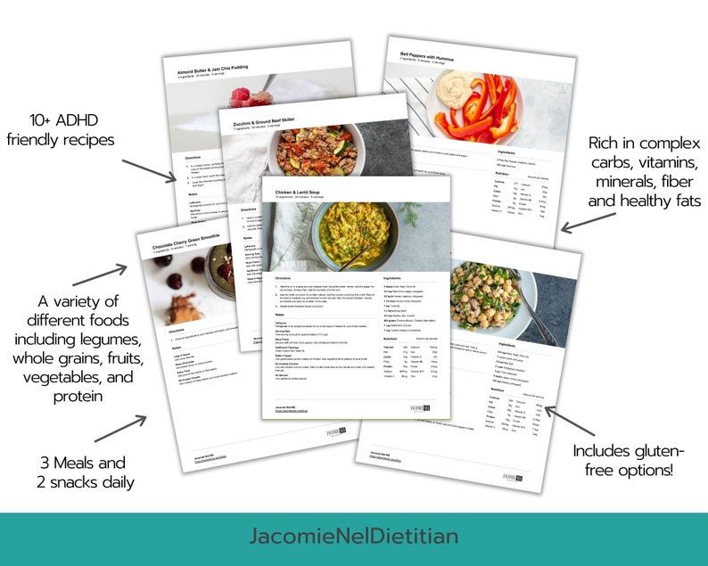 7-day ADHD Meal Plan: Focus-boosting Recipes & Shopping List (PDF) - Etsy