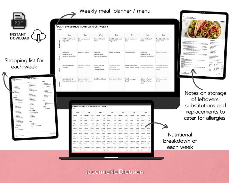 Vegan PCOS Meal Plan for Hormonal Balance and Fertility 4 - Etsy