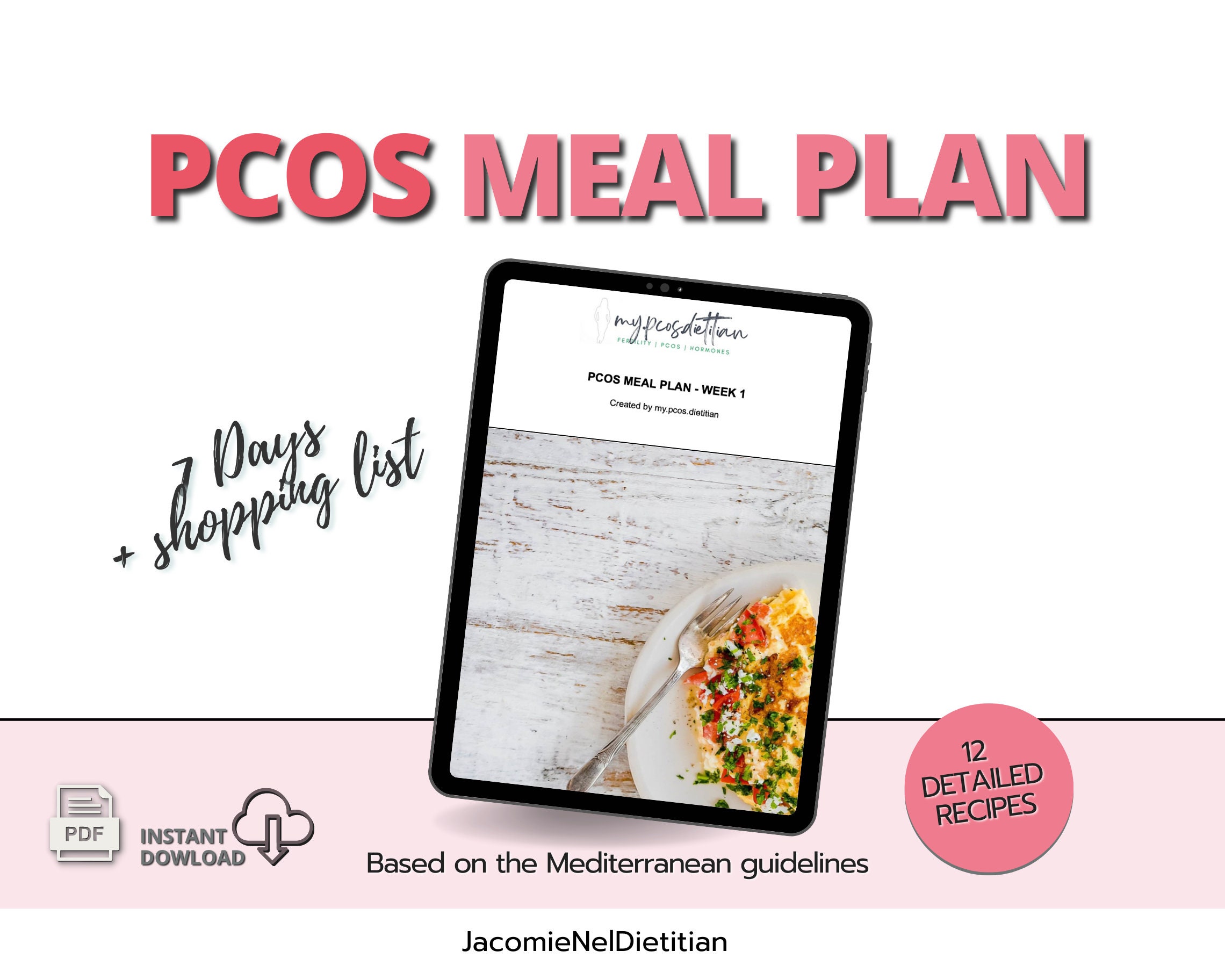 Week 1 PCOS Meal Plan: Low Carb Diet & Gluten-free Recipes for ...
