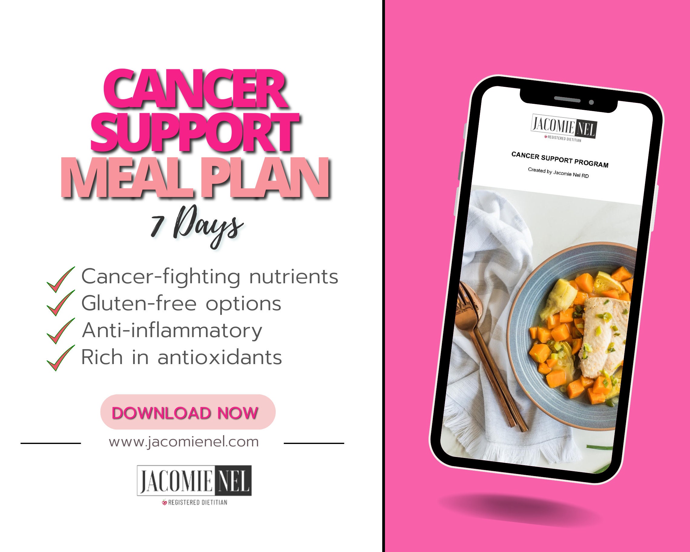 7-day Cancer Support Meal Plan With Recipes, Shopping List, and Cancer ...